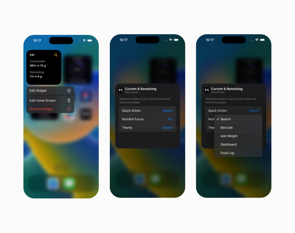 Experience MacroFactor Directly from Your Home Screen with Widgets - MacroFactor