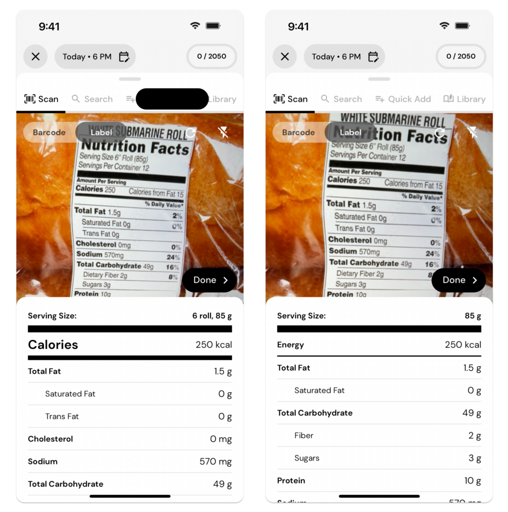 Label Scanner: Scan nutrition labels to track foods faster in MacroFactor