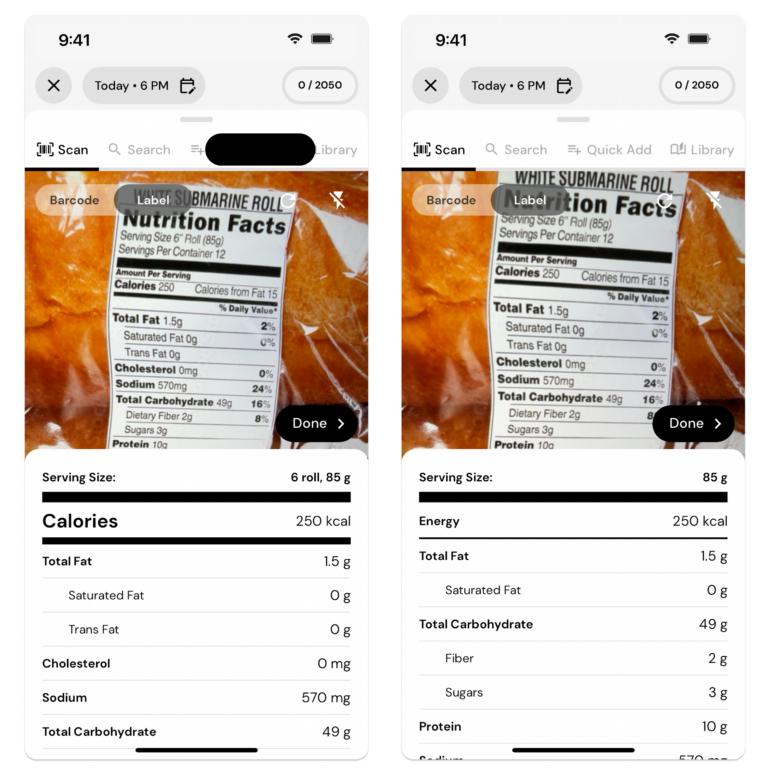 Label Scanner: Scan nutrition labels to track foods faster in MacroFactor