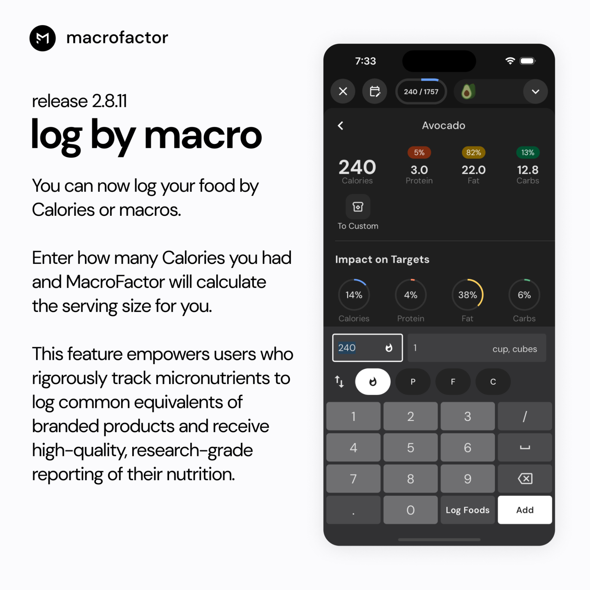 Log by macro, protein quality, and an update on Expenditure V3 - MacroFactor