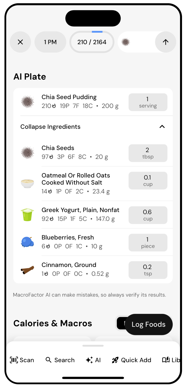 AI Food Logging - MacroFactor