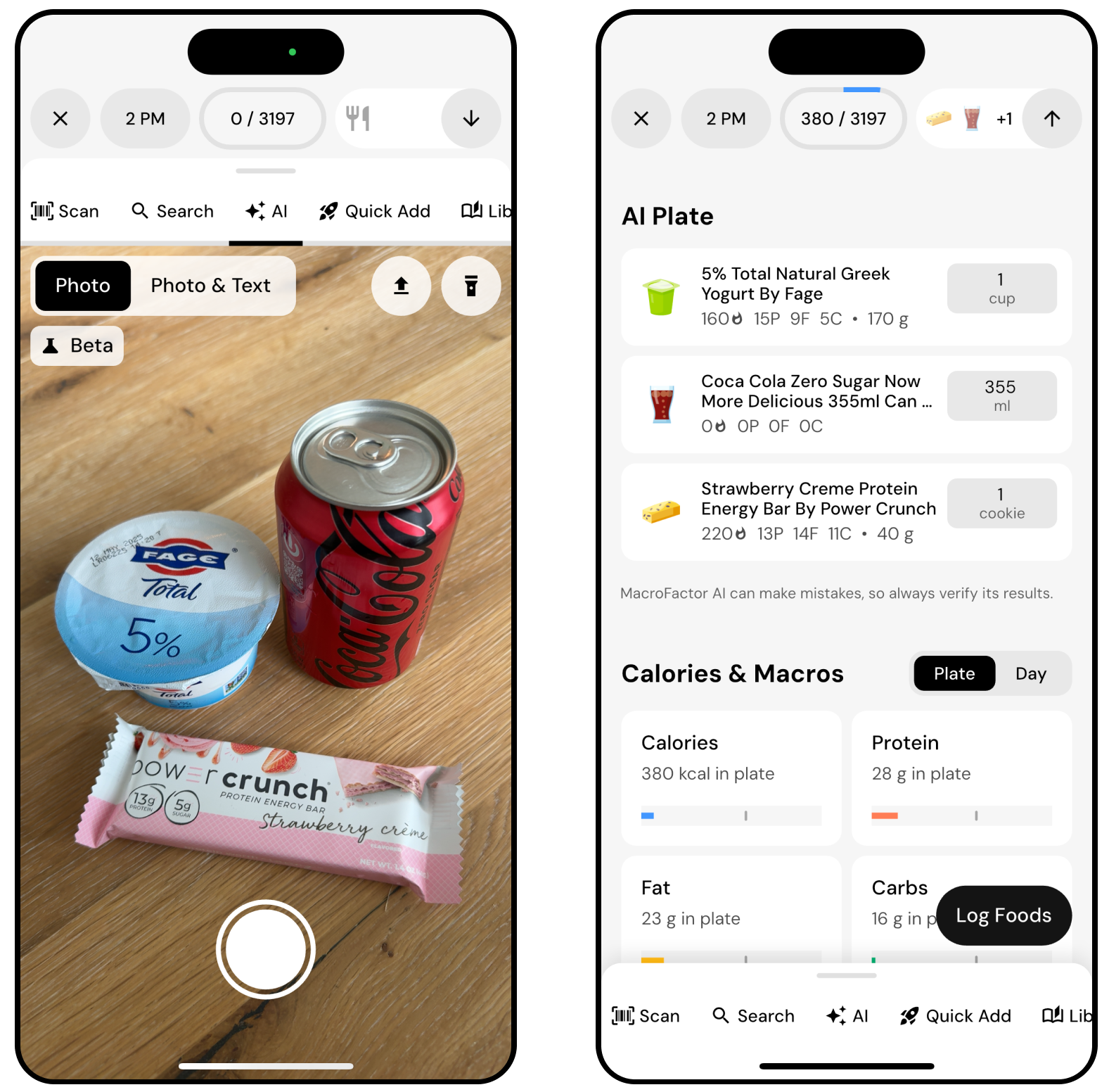 AI Food Logging - MacroFactor